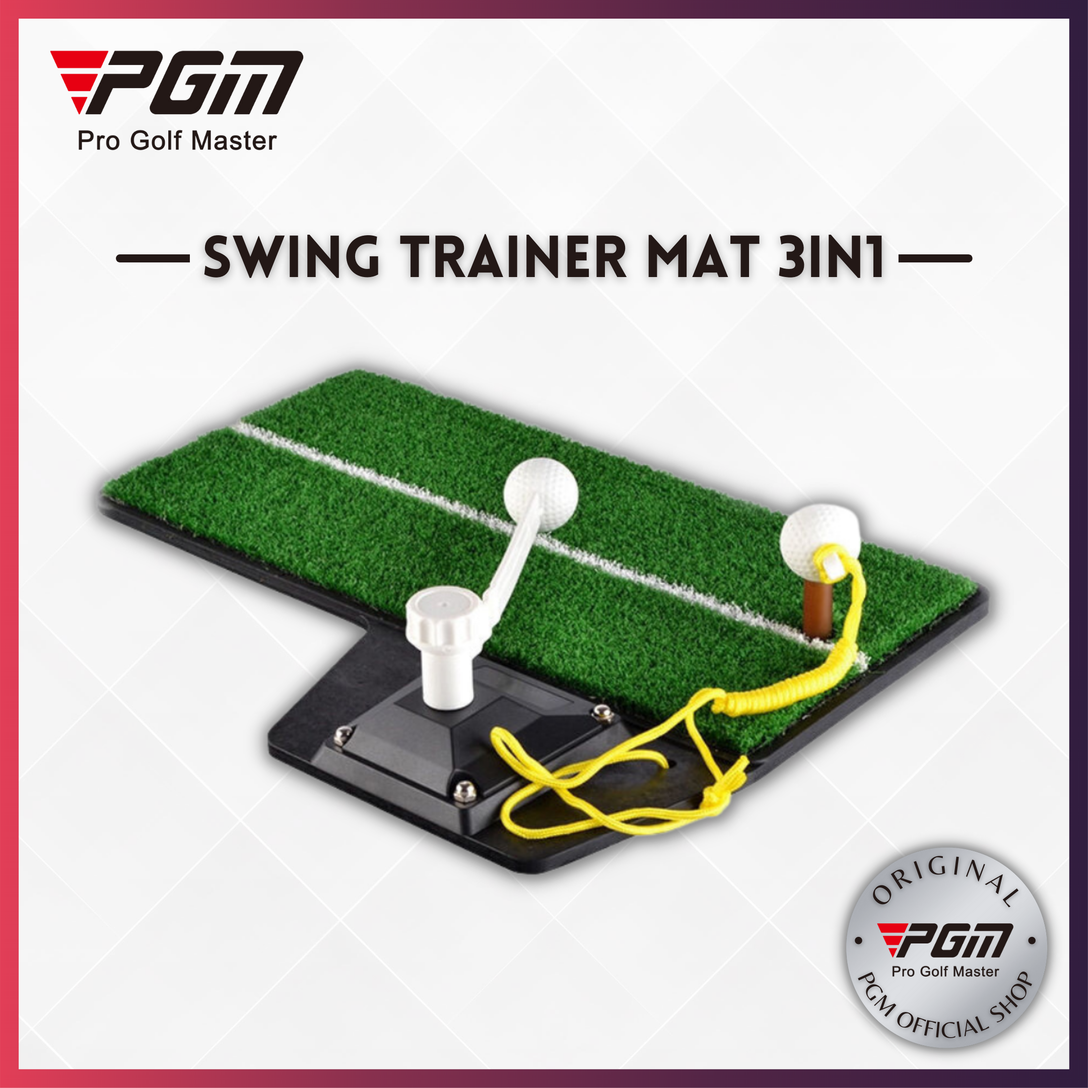 PGM Golf Swing Mat Trainer Practice | Indoor Mini Swing Matras Latihan ...