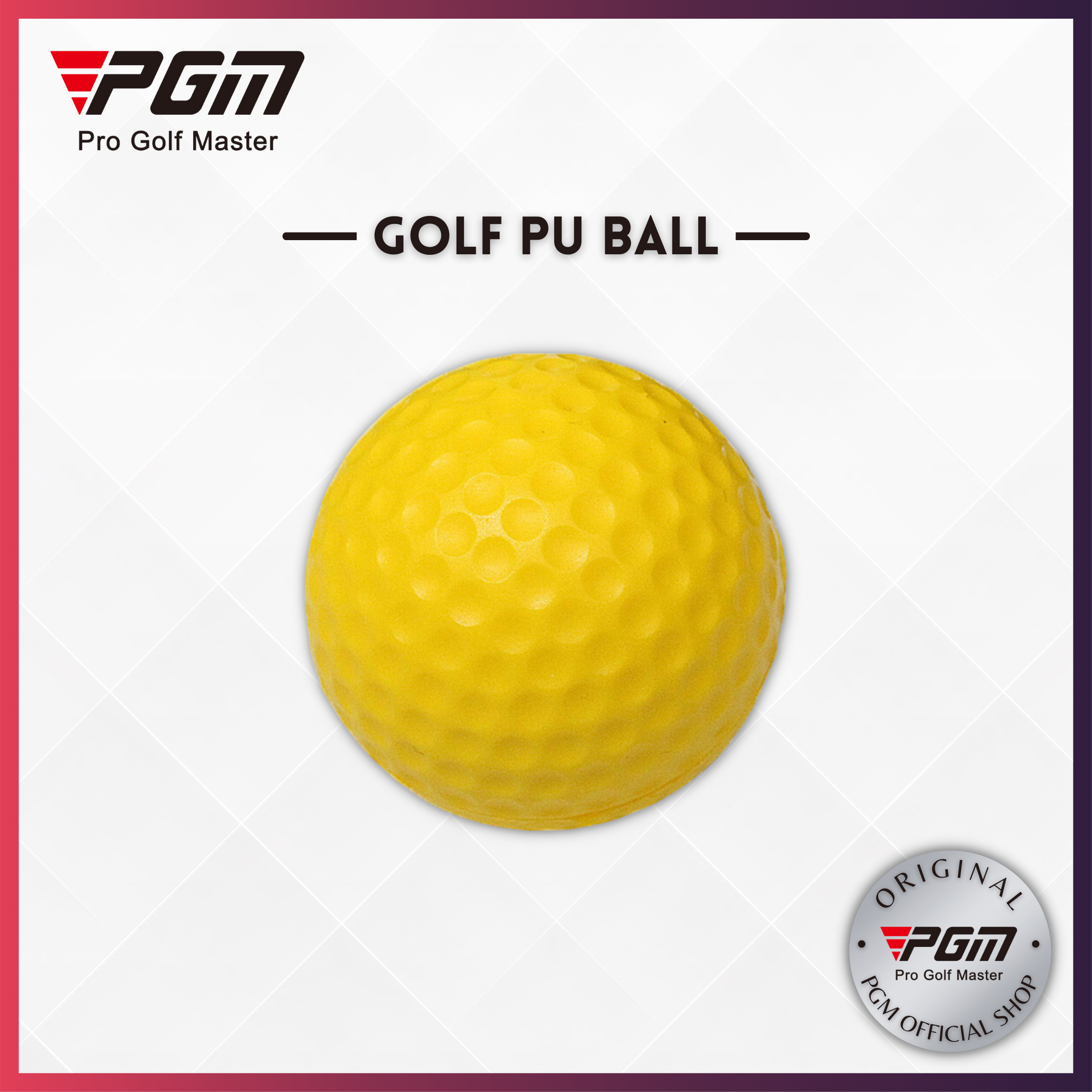 PGM Yellow Soft Elastic Indoor Practice PU Golf Ball | Bola Latihan ...