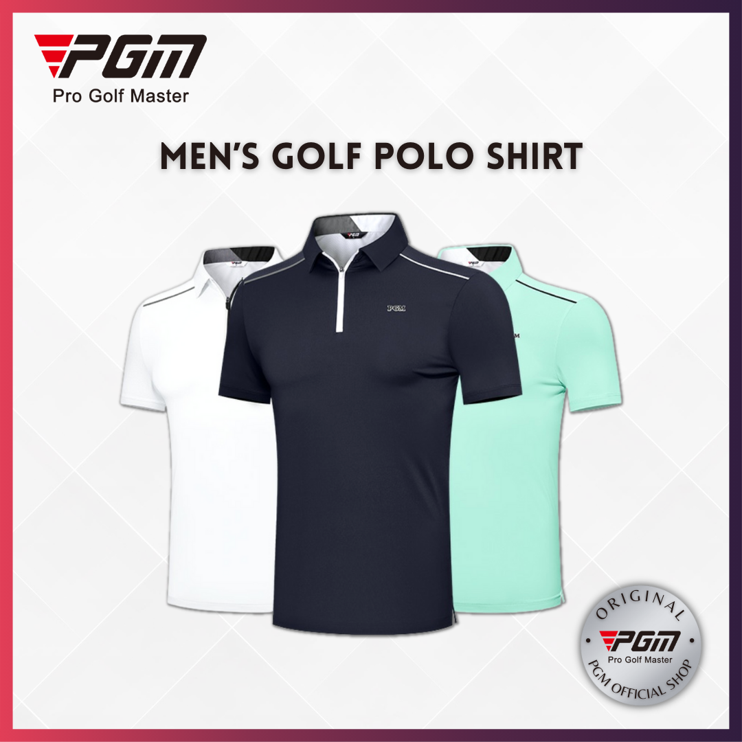 PGM Polo Shirt Golf Zipper Collar Men Quick Dry Fit | Kaos Kerah Baju ...